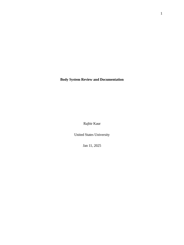 Body System Review and Documentation | PDF | Medical Specialties ...