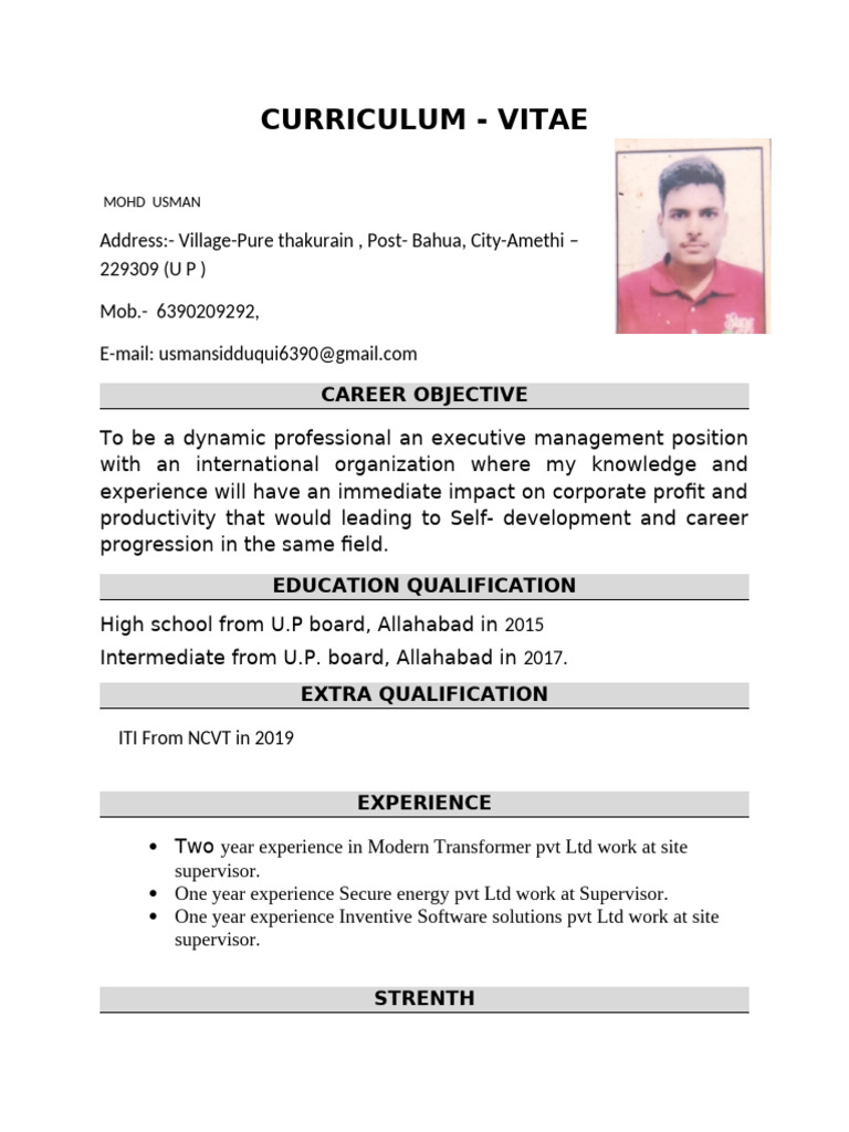 Usman Resume 1 | PDF