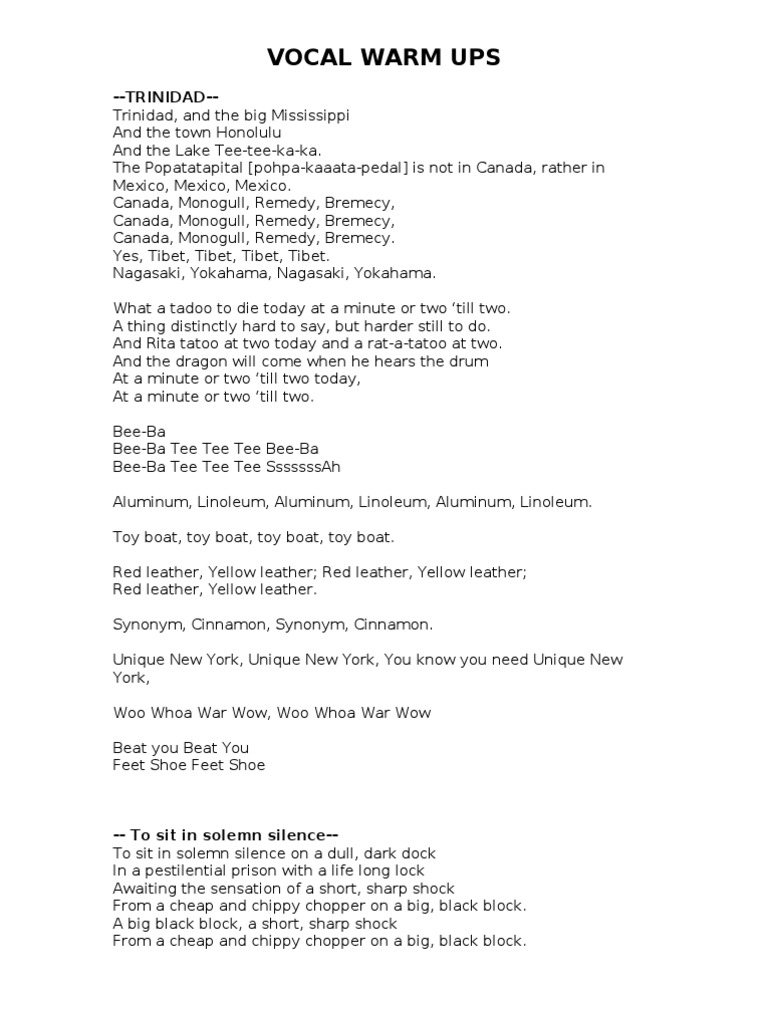 Vocal Warm Ups | PDF | Nature