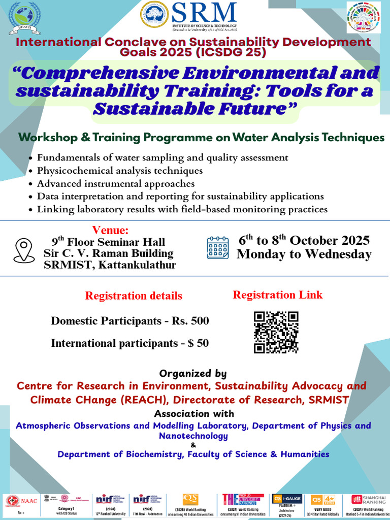 ICSDG 2025 SDG 6,13 & 14 Flyer for Workshop (1) | PDF | Science