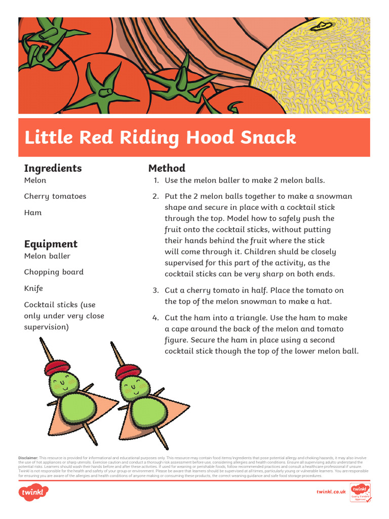 Melon Snowman Snack Recipe for Kids | PDF | Safety