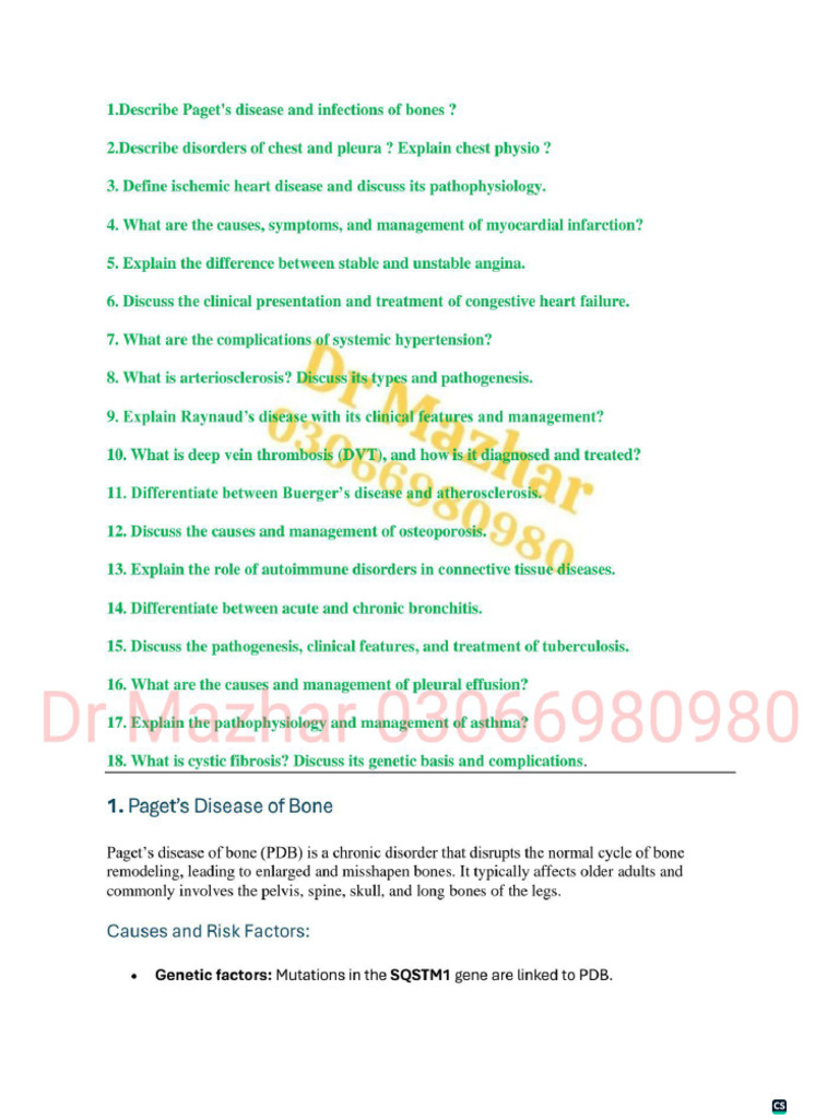 Clinical Medicine Imp Questions .....Dr Mazhar 03066980980(2) | PDF