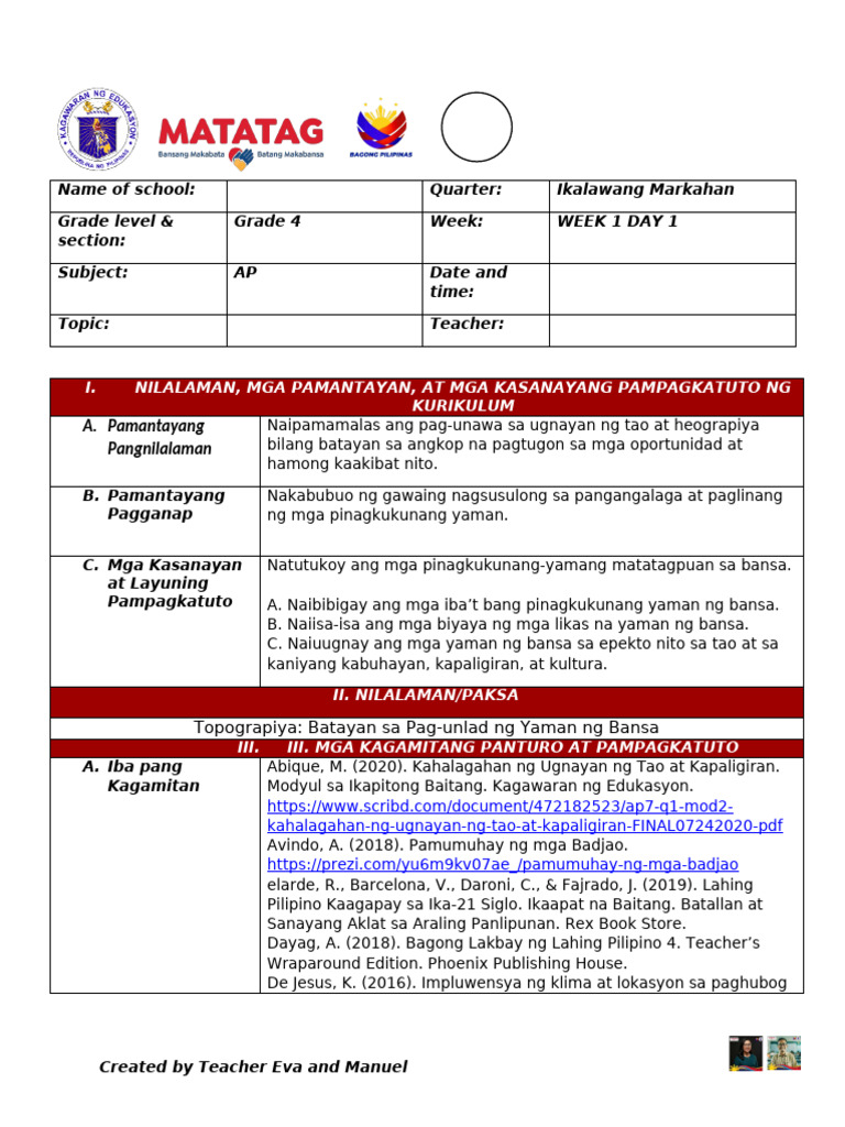 Dlp q2 AP 4 Week 1 Day1 | PDF