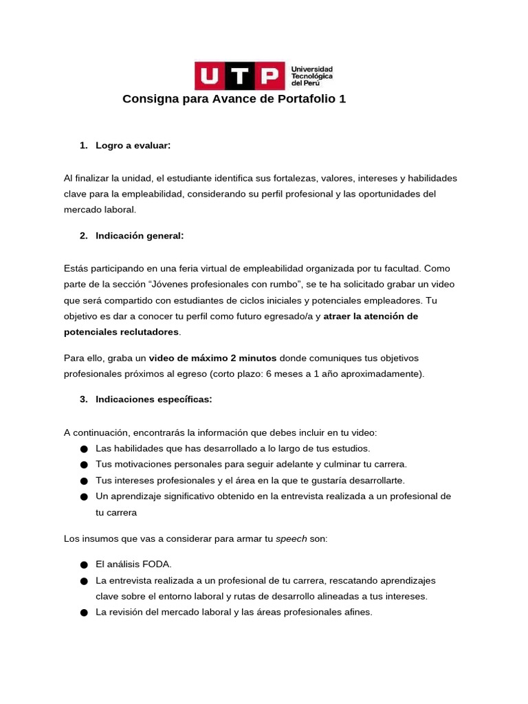 ? (AC–S02) Semana 02 - Avance de Portafolio 1 - Formacion para la Empleabilidad | PDF | Economias