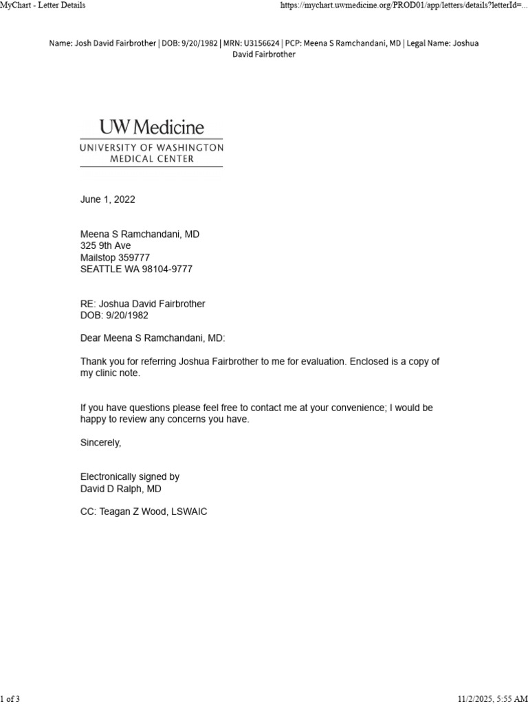 Joshua Fairbrother's Medical Evaluation Summary | PDF | Heart | Breathing