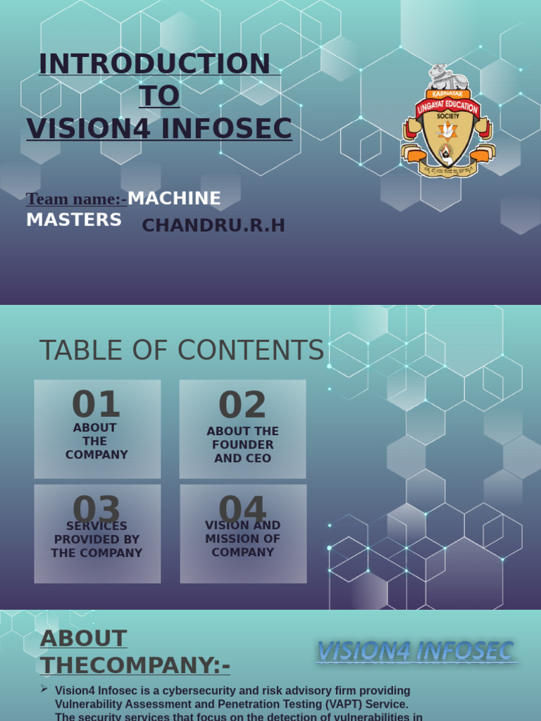 Chandru Vision PPT by Karthik | PDF | Computer Security | Security