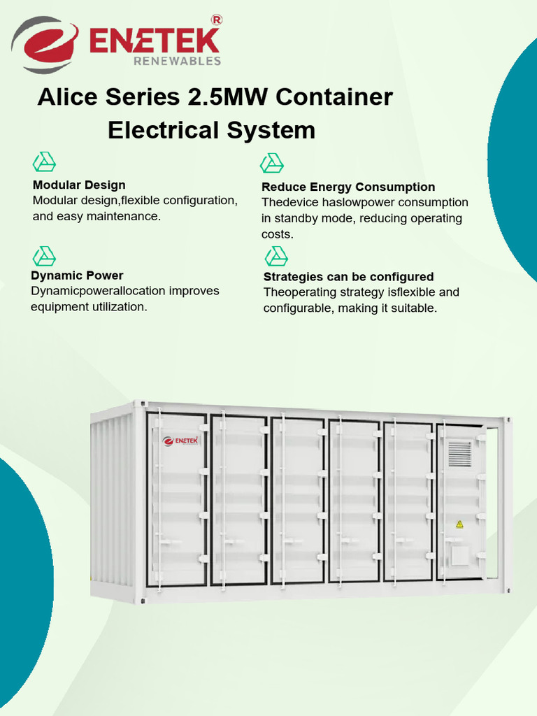 Alice Series 2.5MW Container Electrical System | PDF | Electrical Grid ...