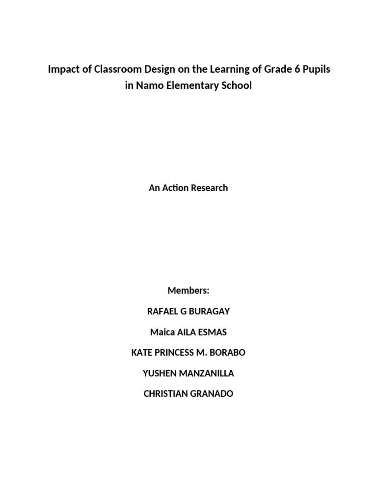 Classroom Design's Impact on Grade 6 Learning | PDF | Classroom | Learning