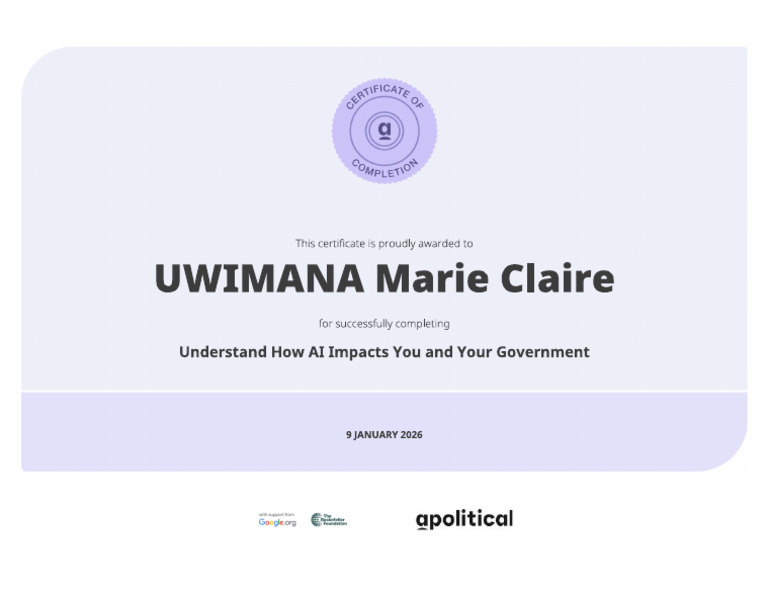 Apolitical Certificate | PDF