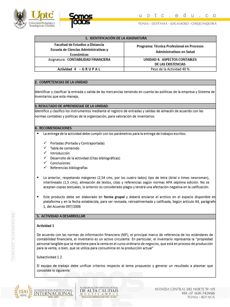 Actividad No. 4 Contabilidad Finan Salud_ii_sem_2025 | PDF ...