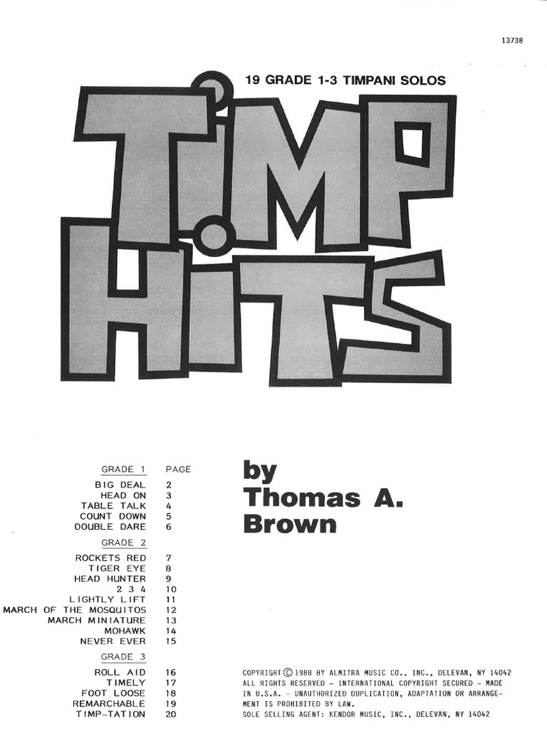 Thomas Brown - Timp-Hits | PDF