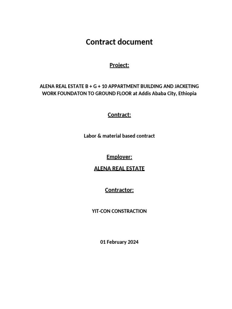 Alena Real State Contract Agreement 2024 | PDF | Assignment (Law ...