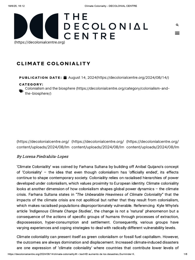 Understanding Climate Coloniality | PDF | Greenhouse Gas | Climate Change