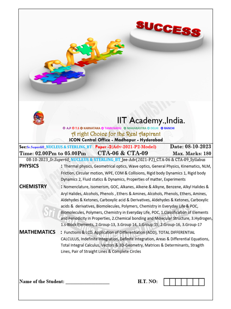 08_10_2023_Sr_Super60_NUCLEUS_&_STERLING_BT_Jee_Adv2021_P2_CTA_06 (2) | PDF | Stress (Mechanics ...
