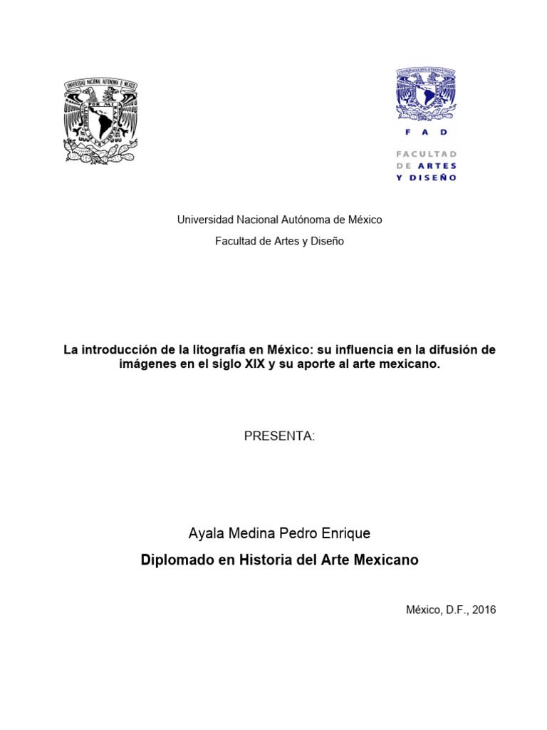 PROYECTO PEDRO Ayala.s.xix litografía en México | PDF | México | Impresión