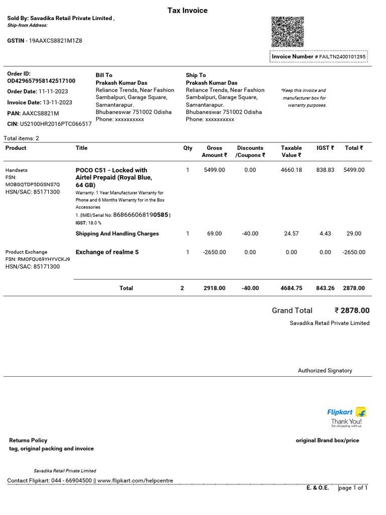 Invoice OD429657958142517100 | PDF