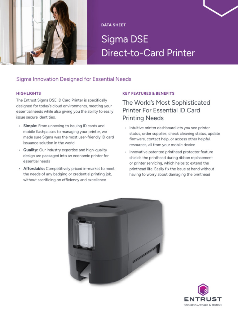 Sigma DSE ID Card Printer Overview | PDF | Printer (Computing) | Cloud ...