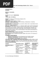 Grade 1 Home Safety Lesson Plan | PDF | Lesson Plan | Behavioural Sciences