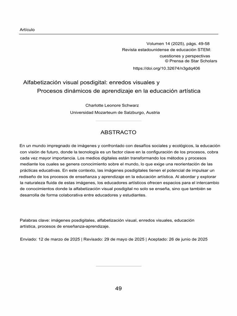 2025 Postdigital Visual Literacy Visual Entanglements and Dynamic Learning Processes in Art ...