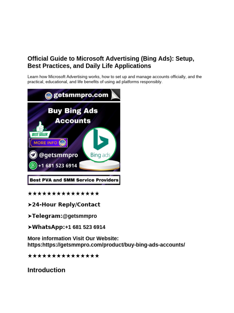 15 Things You Must Check Before Buy Bing Ads Accounts | PDF ...
