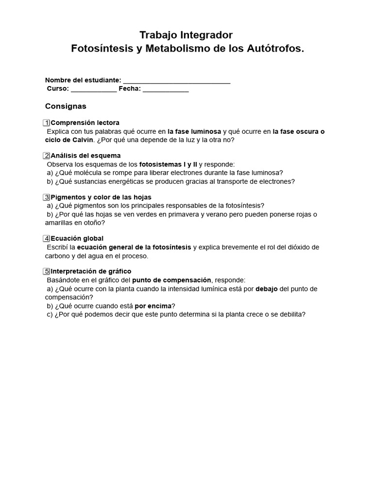 Trabajo Integrador 2 Cuatri. 4to Bio | PDF