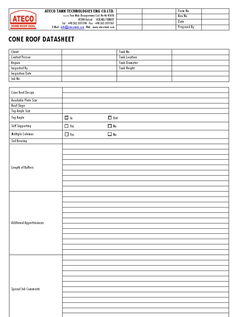 Cone Roof Datasheet Overview | PDF