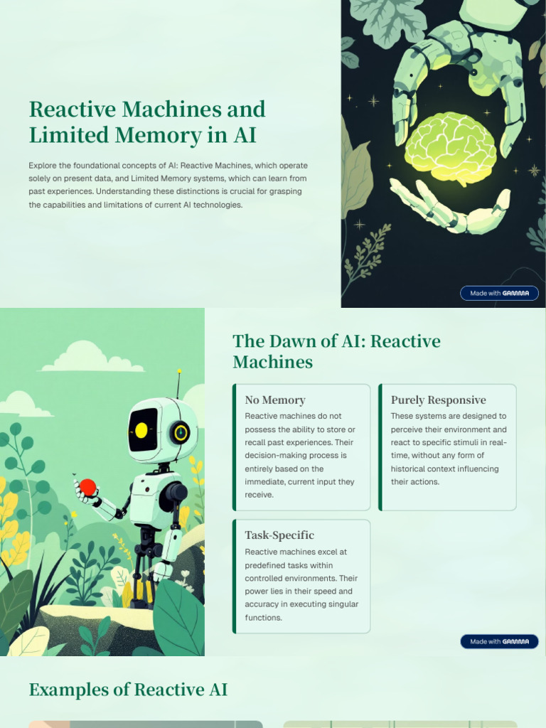Reactive vs. Limited Memory AI Explained | PDF | Memory | Artificial ...