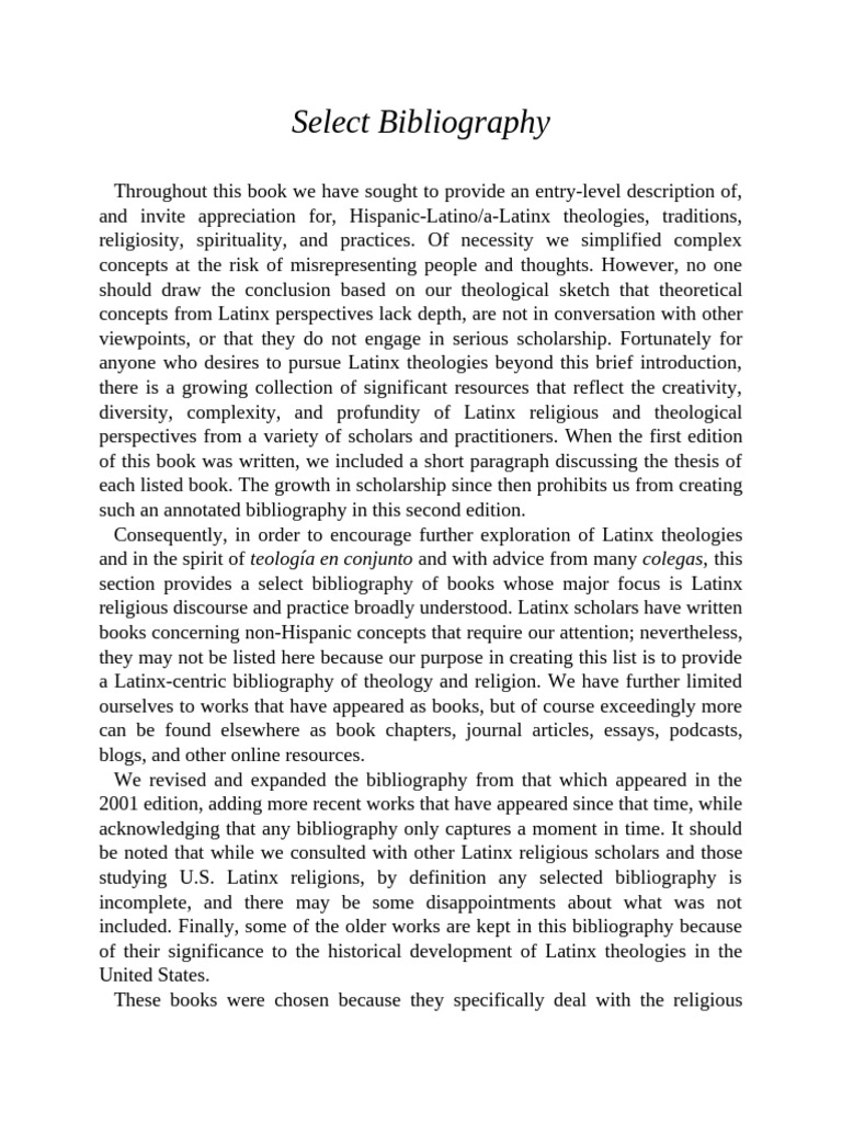 Aponte - 2020 - Introducing Latinx Theologies_Bibliography | PDF ...