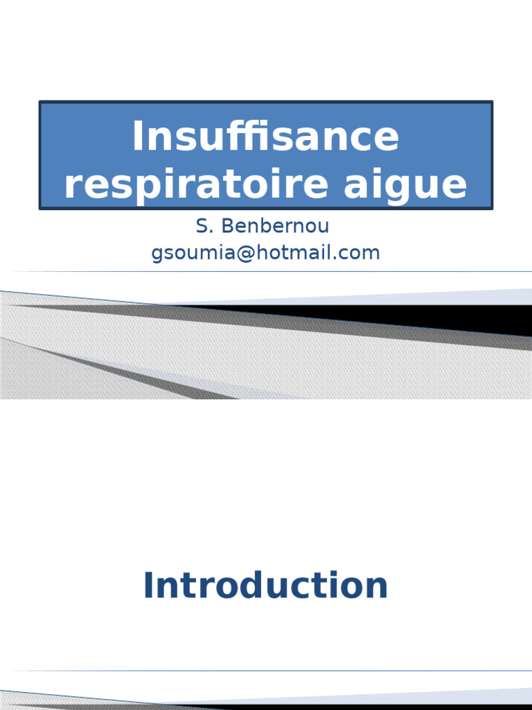 Détresse Respiratoire Aiguë : Diagnostic et Urgences | PDF | Médecine ...