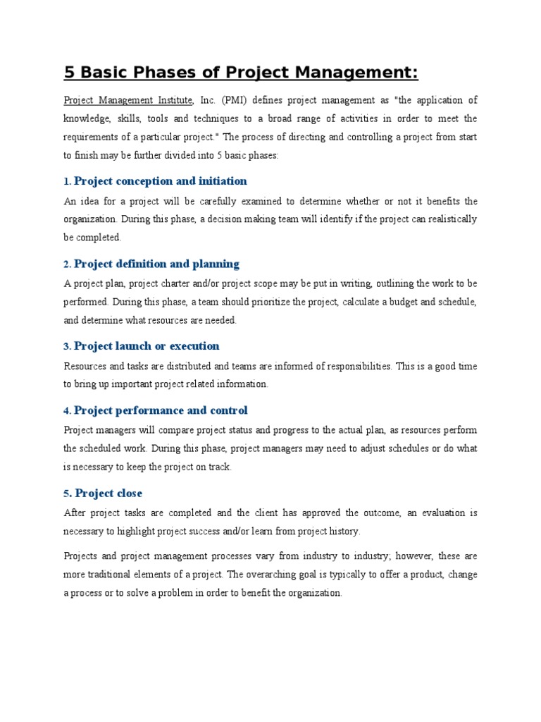 5 Phases of Project Management Process | PDF | Project Management | Audit