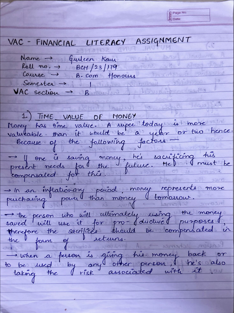 Assignment Financial Literacy(1) (1) | PDF