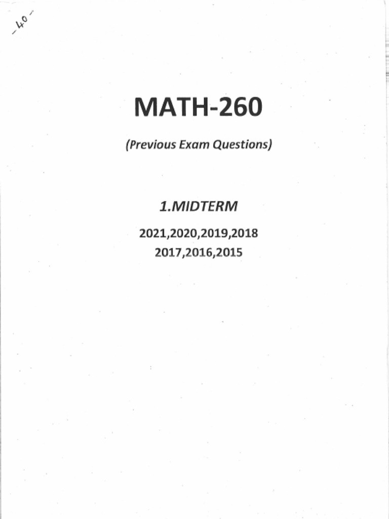 MATH 260 1st Midterm PEQ | PDF