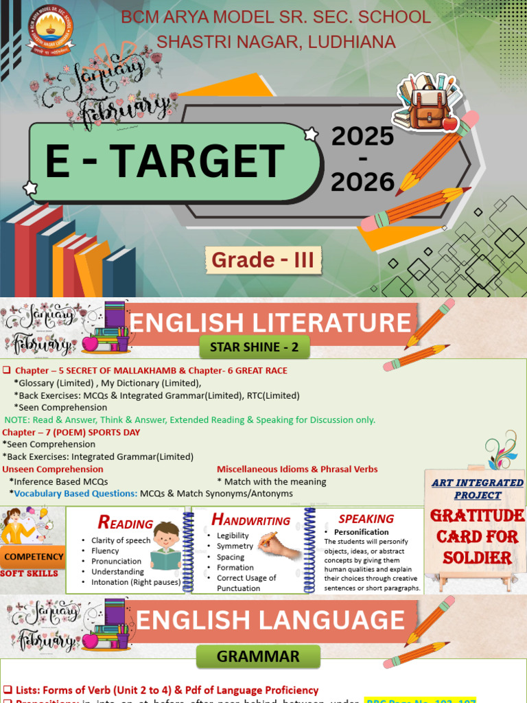 376-C-40122-E- Target Ppt of Class 3 ( Jan - Feb ) | PDF | English ...