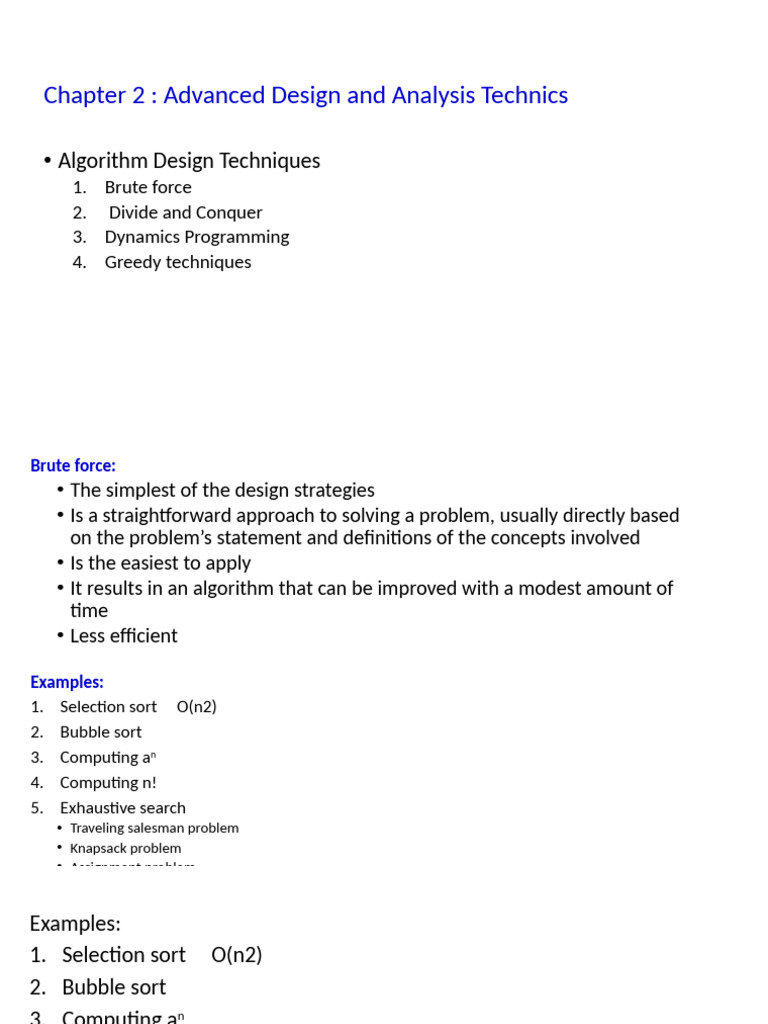 Advanced Algorithm Design Techniques | PDF | Computer Science ...