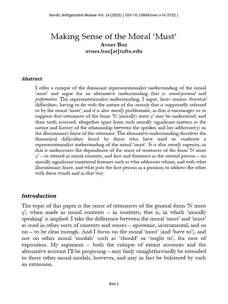 Formatted NWR Baz Making Sense Final | PDF | Modal Logic | Semantics