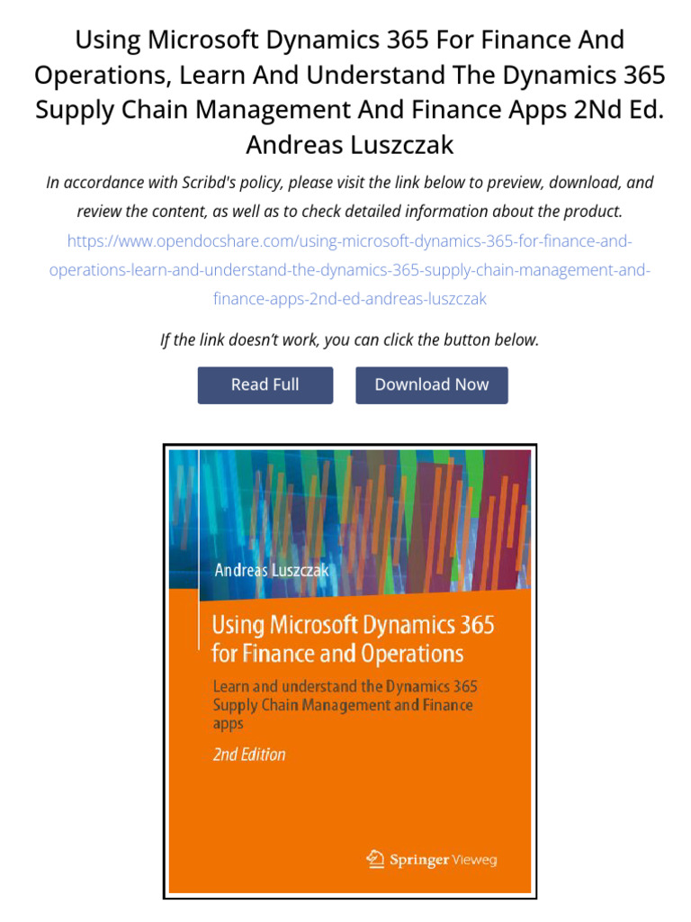 Using Microsoft Dynamics 365 for Finance and Operations, Learn and ...