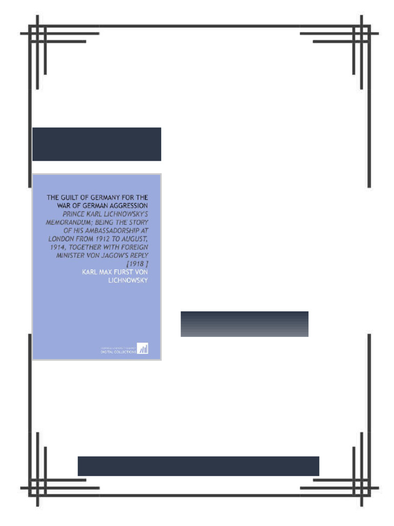 The Guilt of Germany for the War of German Aggression 2009th Edition ...