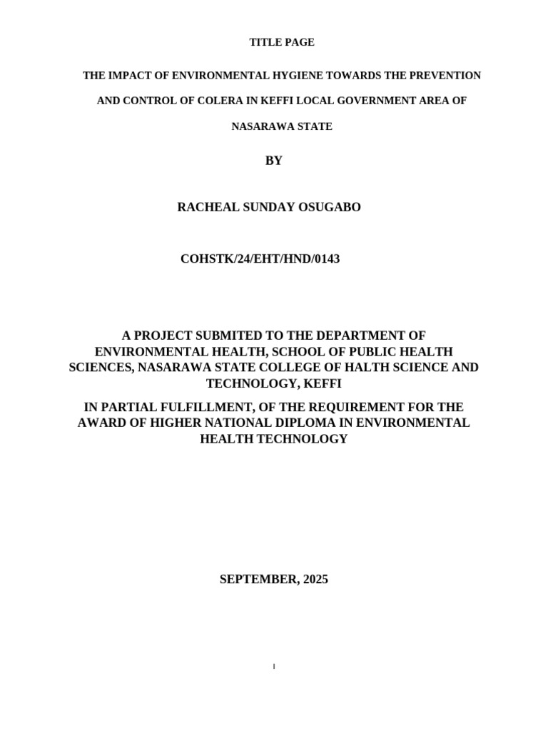 Racheal Cover Page | PDF | Methodology