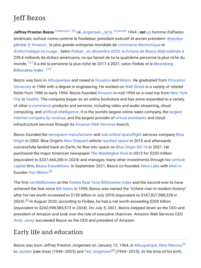 Jeff Bezos: Amazon Founder & Billionaire | PDF | The Washington Post