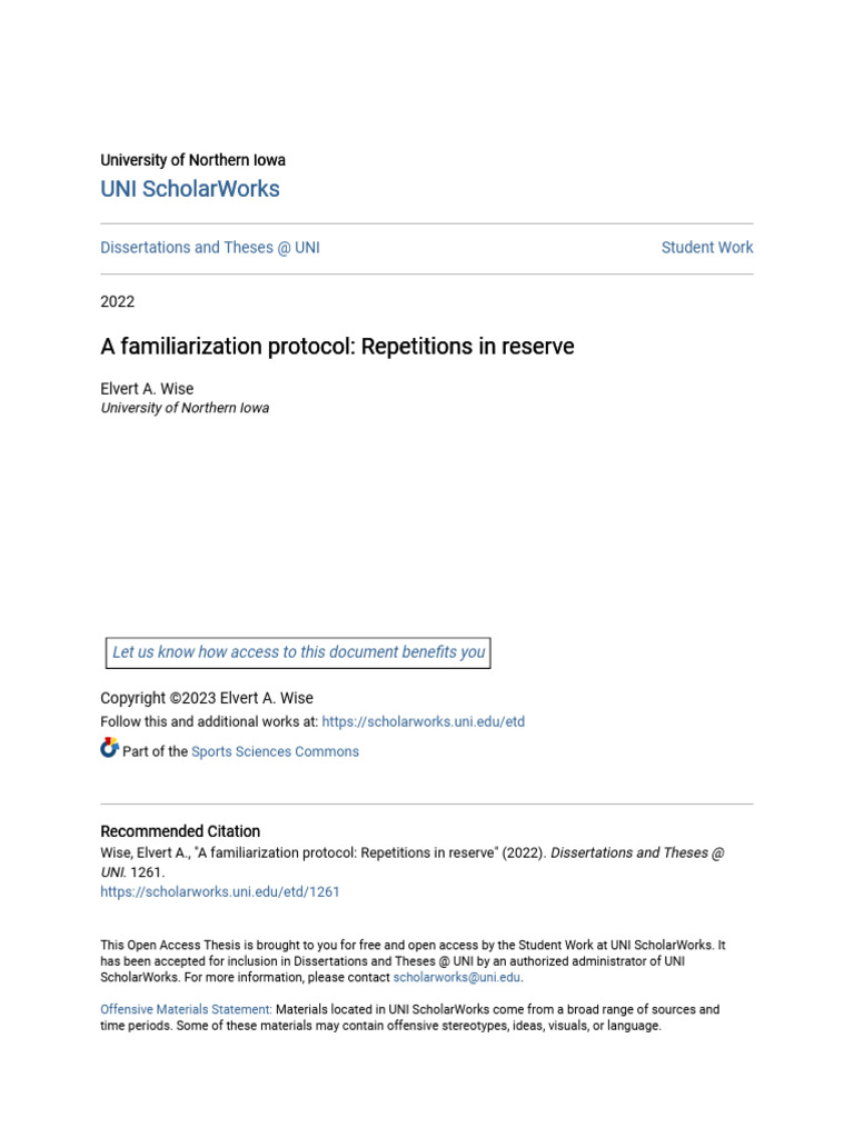 A Familiarization Protocol_ Repetitions in Reserve | PDF | Strength ...