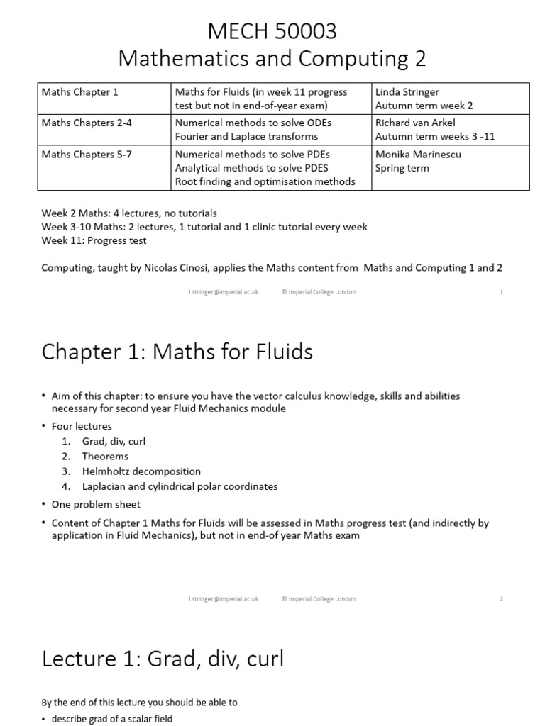 Fluid Mechanics: Vector Calculus Essentials | PDF | Tensor | Stress ...