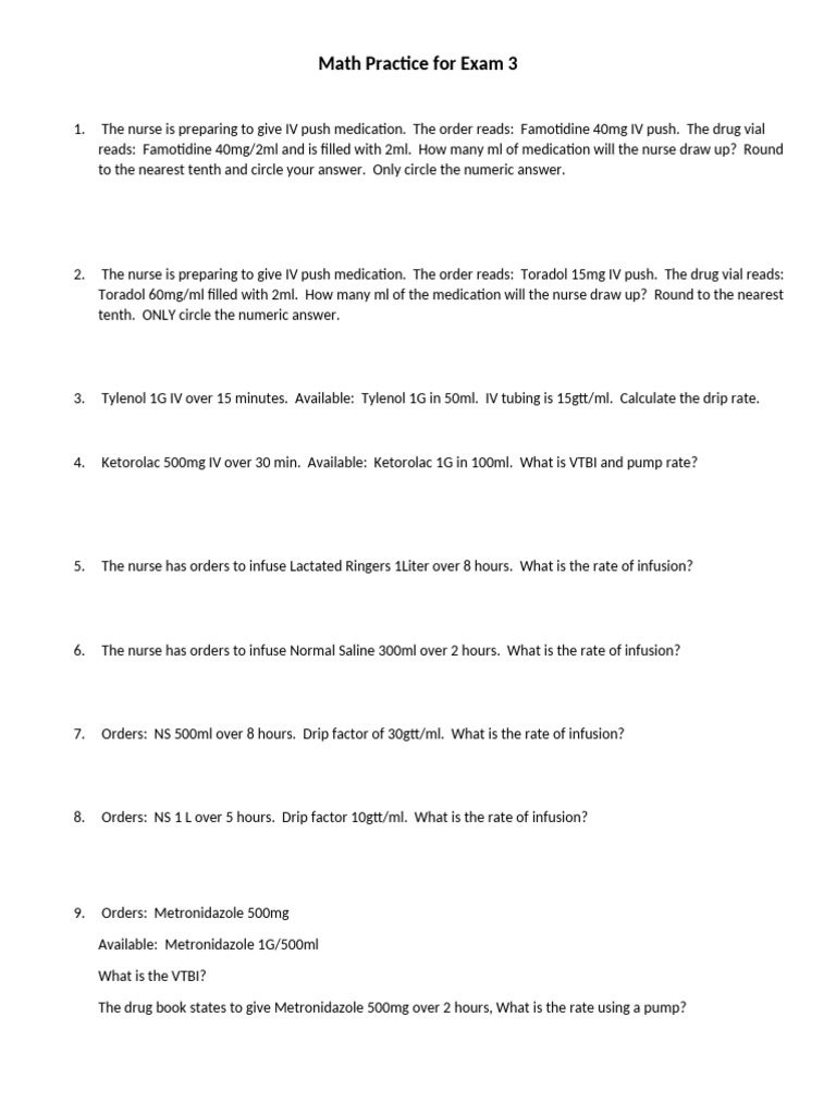 Math for Exam 3 UPDATED | PDF