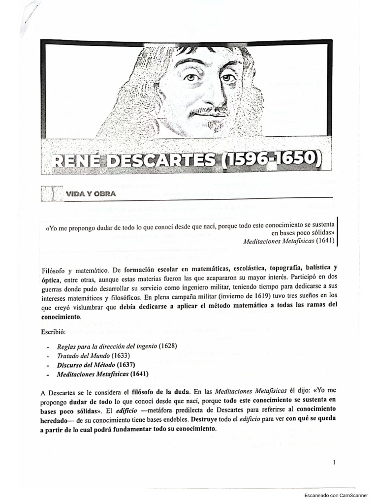 Descartes Filosofía | PDF