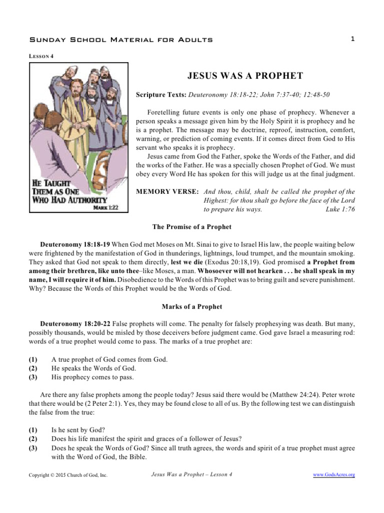 04 Jesus Was a Prophet | PDF | Prophet | Prophecy