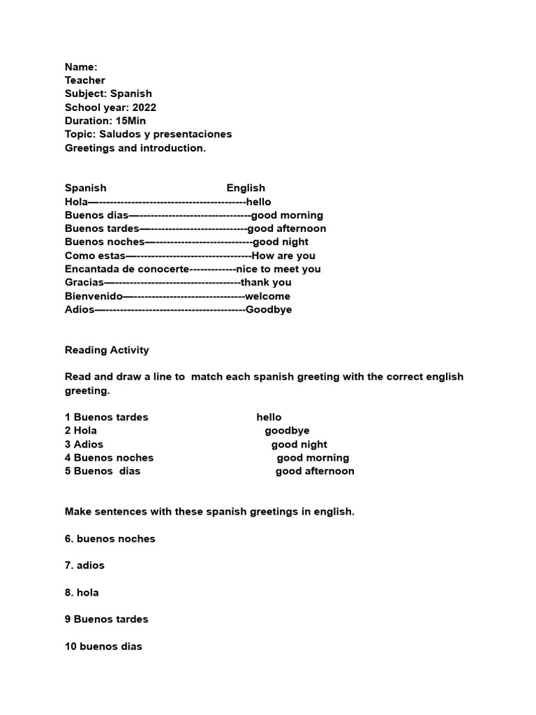 Greetings and Introduction. | PDF