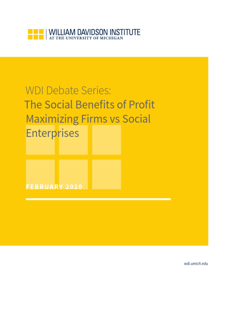 Social Benefits of Profit vs. Social Enterprises | PDF | Externality ...