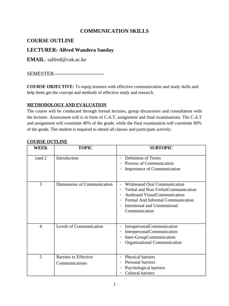 Effective Communication Skills Course | PDF | Communication | Nonverbal ...