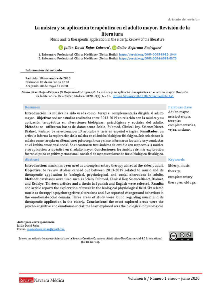2020+Vol+6+No+1+Art+1+(Rojas+y+Bejarano) | PDF | Enfermedad de ...