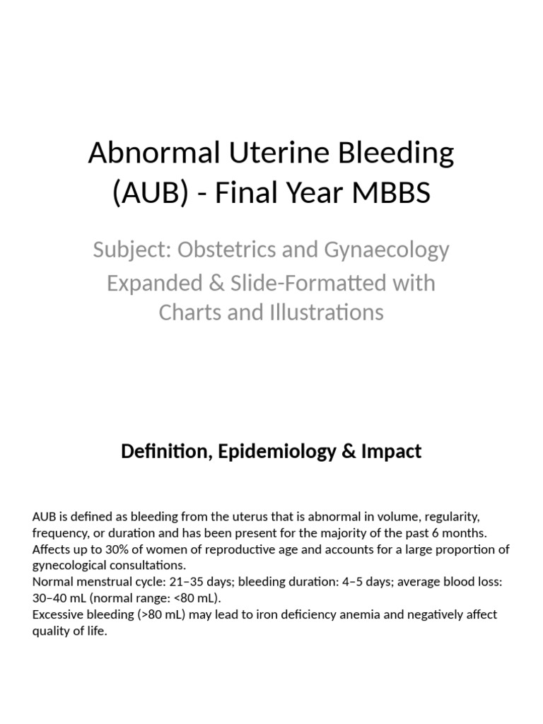 AUB 12 Slide Fixed With Space | PDF | Menstrual Cycle | Sexual Anatomy