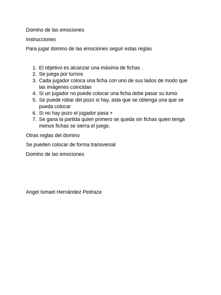 Domino de Las Emociones | PDF